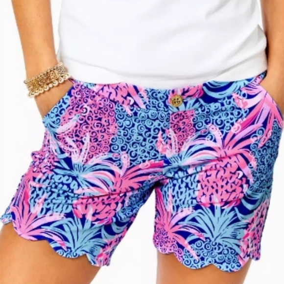 Lilly Pulitzer | Shorts | New Lilly Pulitzer Borealis Blue Tropic Down ...